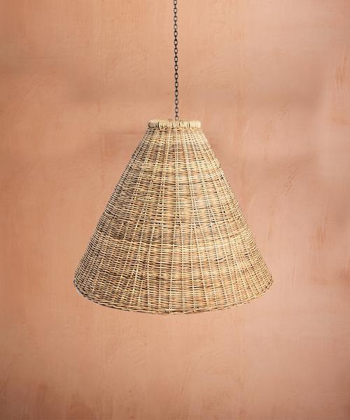 Woven Pendant Lampshade White | Cane lighting | Hadeda